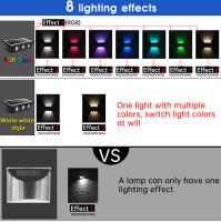 China 2 Mode RGB Wall Light LED Solar Powered Lights IP65 Color Changing for sale