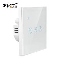 China WiFi RF433 3 Gang Touch Switch 10A Three Gang Smart Light Switch for sale