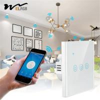 China WiFi RF433 3 Gang Touch Switch 10A Three Gang Smart Light Switch for sale