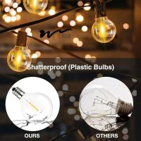 China 7.6m-45m Outdoor Plastic Bulb String Lights Soft Warm White AC 220V for sale