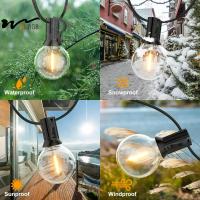 China 7.6m-45m Outdoor Plastic Bulb String Lights Soft Warm White AC 220V for sale