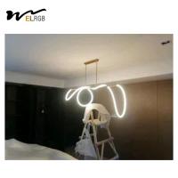 China 7000lm Restaurant Led Strip Chandelier Led Rope Chandelier 110~240V for sale