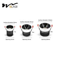 China 5w 7w 9w 12w Recessed Cob Spotlight Indoor Work Light Adjustable Brightness for sale
