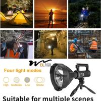 China 90000 Lumens Outdoor Working Light 6000K Rechargeable Hunting Spotlight for sale