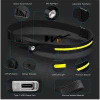 China USB Motion Sensor Head Torch Outdoor Working Light 10000 Hours Lifespan for sale
