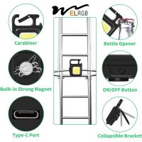 China 800Lm COB Rechargeable Keychain Light Portable 4 Light Modes Pocket for sale