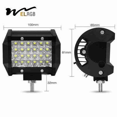 China 72w 24v Led Spotlight Vehicle LED Work Lights 4 Inch 4 Row 4x4 Spotlights for sale