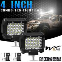 China 72w 24v Led Spotlight Vehicle LED Work Lights 4 Inch 4 Row 4x4 Spotlights for sale