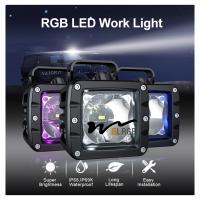 China 30W RGB Led Pod Work Light Vehicle LED Work Lights 5000K-5700K for sale