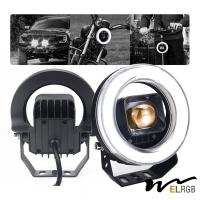 China 3000LM Auxiliary Round Amber Fog Lights For Off Road 4x4 Bumper Truck for sale