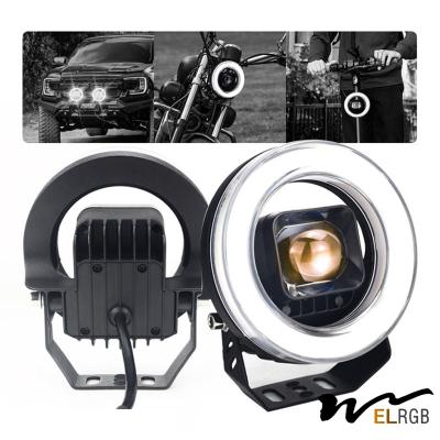 China 3000LM Auxiliary Round Amber Fog Lights For Off Road 4x4 Bumper Truck for sale