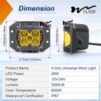 China 3500LM Cube Side Shooter Led Pods Vehicle LED Work Lights 12V 6500K for sale