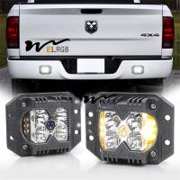 China 3500LM Cube Side Shooter Led Pods Vehicle LED Work Lights 12V 6500K for sale
