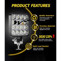 China 48W Square Vehicle LED Work Lights Bright 16 Leds Car Led Worklight for sale