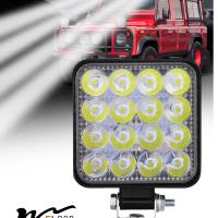 China 48W Square Vehicle LED Work Lights Bright 16 Leds Car Led Worklight for sale
