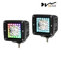 China Mini RGB Vehicle LED Work Lights 3 Inch 4x4 Led Pod Light Decoration for sale