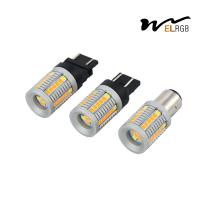 China Dual Color Switchback Canbus P21w Led 1156 1157 7443 3157 T20 Led Auto LED Turn Signal Brake Light for sale