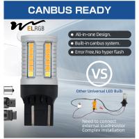 China Dual Color Switchback Canbus P21w Led 1156 1157 7443 3157 T20 Led Auto LED Turn Signal Brake Light for sale