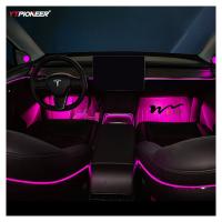 China 128 Colors Car Ambient Lighting Kit Tesla Model 3 Ambient Lighting 12V for sale