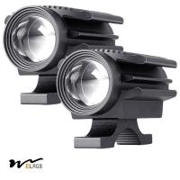 China 6000K 2 Inch Round Fog Lights 30W LED Motorcycle Lights Spot Beam Dual Color for sale