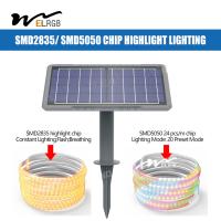 China 10m 2835 Outdoor Rope Solar Lights 3500K LiFePO4 Solar Led Tape Lights for sale
