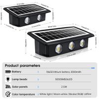 China 2 Mode RGB Wall Light LED Solar Powered Lights IP65 Color Changing for sale