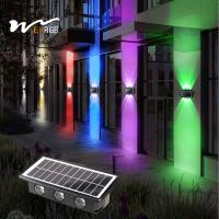 China 2 Mode RGB Wall Light LED Solar Powered Lights IP65 Color Changing for sale
