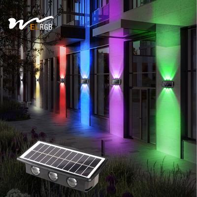 China 2 Mode RGB Wall Light LED Solar Powered Lights IP65 Color Changing for sale