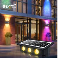 China 2 Mode RGB Wall Light LED Solar Powered Lights IP65 Color Changing for sale