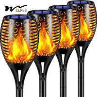 China IP65 Waterproof Solar Flame Torch Light 2700K Soft Warm White for sale