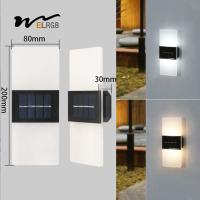 China Acrylic Led Outdoor Wall Sconce LED Solar Powered Lights Cold White Light for sale