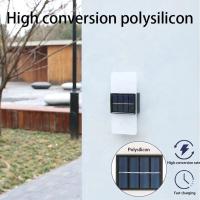China Acrylic Led Outdoor Wall Sconce LED Solar Powered Lights Cold White Light for sale