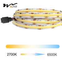 China USB 5V CCT Tunable Flexible COB LED Strip 2700K-6500K Fcob Led Strip for sale