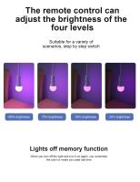 China 220v E27 Screw Light Controlled LED Color Remote Control Bulb for Mood Atmosphere Lamp for sale