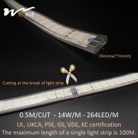 China Super Bright 3-Row LED Strip Lights 2835 264 LEDs/m for Residential Outdoor CRI Ra 80 for sale