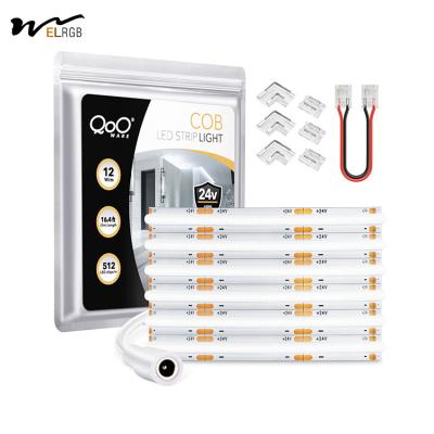 China 2560LEDS CRI 90 8mm Flexible Unified COB LED Light Strip 5M 2700K Warm White DC 24V for sale