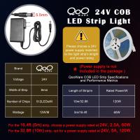 China 2560LEDS CRI 90 8mm Flexible Unified COB LED Light Strip 5M 2700K Warm White DC 24V for sale