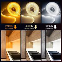 China 2560LEDS CRI 90 8mm Flexible Unified COB LED Light Strip 5M 2700K Warm White DC 24V for sale