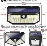China LED Solar Motion Sensor Lights 182 Leds 2500Lm IP65 Waterproof for Patio Garden Garage for sale