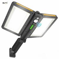 China Push Button Switch Type Outdoor Lights with Double Big Solar Panels and High Brightness for sale