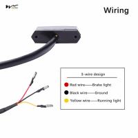 China Electric Bike Mini Tail Light in Black with LED Blinker and License Plate Light Yellow for sale