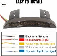 China Motorcycle LED Rear Fender Edge Brake Light with License Plate Tail Light Black Lens for sale