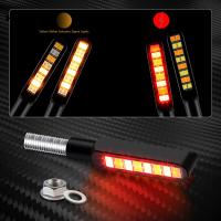 China Red Amber 2PCS Flowing LED Motorcycle Turn Signal Strobe Brake Tail Lights Aluminum Alloy 12V Super Bright for sale