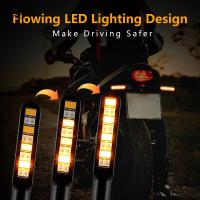 China Red Amber 2PCS Flowing LED Motorcycle Turn Signal Strobe Brake Tail Lights Aluminum Alloy 12V Super Bright for sale