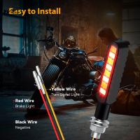 China Red Amber 2PCS Flowing LED Motorcycle Turn Signal Strobe Brake Tail Lights Aluminum Alloy 12V Super Bright for sale