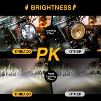 China Motorcycle Headlights with Housing Bucket 7Inch Round LED DRL and Amber Turn Signals for sale