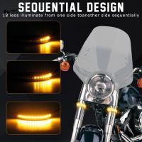 China Front Amber/White Rear Red/Amber Motorcycle LED Turn Signals Fork Light Strip Pack of 3 for sale