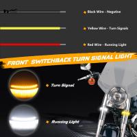 China Front Amber/White Rear Red/Amber Motorcycle LED Turn Signals Fork Light Strip Pack of 3 for sale