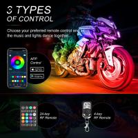 China 12 Pcs Motorcycle LED Light Kit APP/RF Control Waterproof 16 Million Color Brake Light for sale