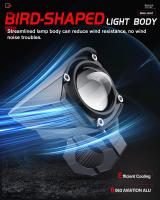 China Motorcycle LED Driving Fog Light with 600% Brightness and Two-Color Stroboscopic Mode for sale